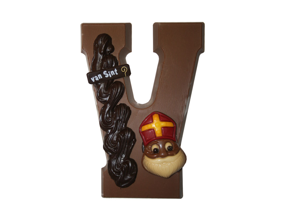 Chocolade letter V - De Bonbonnerie Chocolaterie